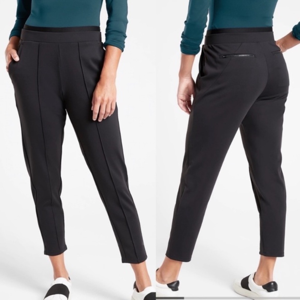 Athleta Venice Pants Black Pintuck High Rise Athleisu… - Gem